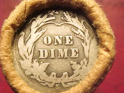 OLD ROLL" S" BARBER DIME / 1909 VDB LINCOLN WHEAT CENT PENNY ENDS SAN ...