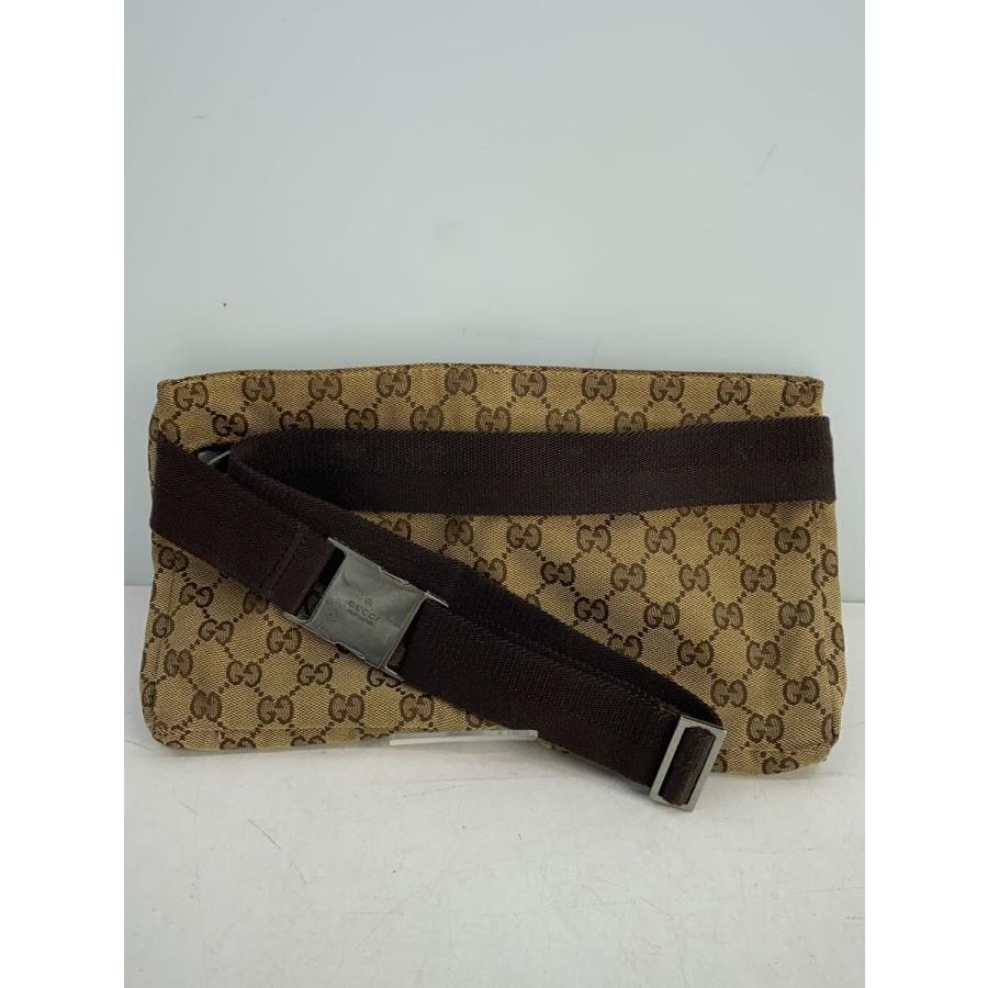 GUCCI Waist Bag GG Plus PVC Brown Authentic Men D:0.79” H:6.30” W:11.22 ...