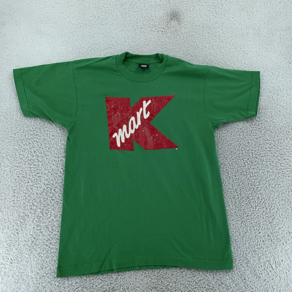 Vintage Kmart Shirt Mens Medium Department Store Green Logo Tee USA 90s ...
