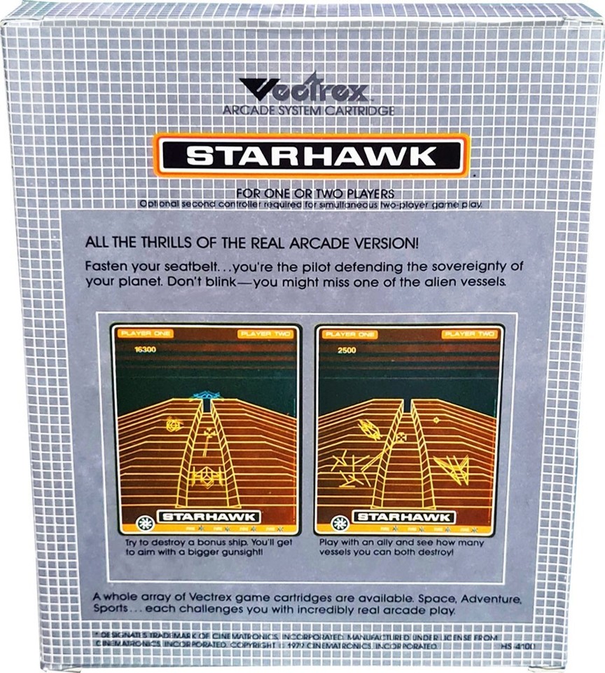 Vectrex: Starhawk Cartridge, Vintage 1982 Collectible, New! Mint in Box ...
