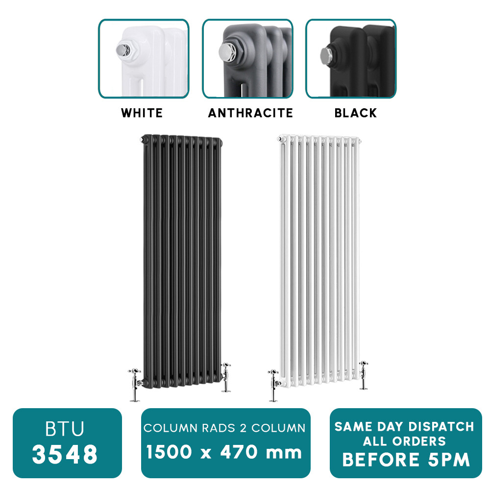 Anthracite White Black Traditional Cast Iron Style Radiator 2 3 4 ...