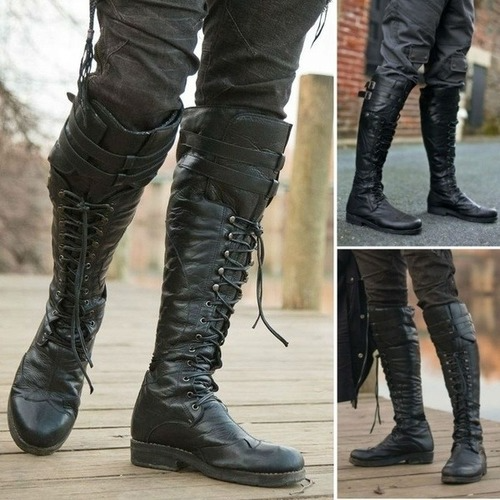 Vintage Medieval Men's Boots Shoes Winter Knee High Boots Vintage Medieval Men's Boots Shoes Winter Knee High Boots