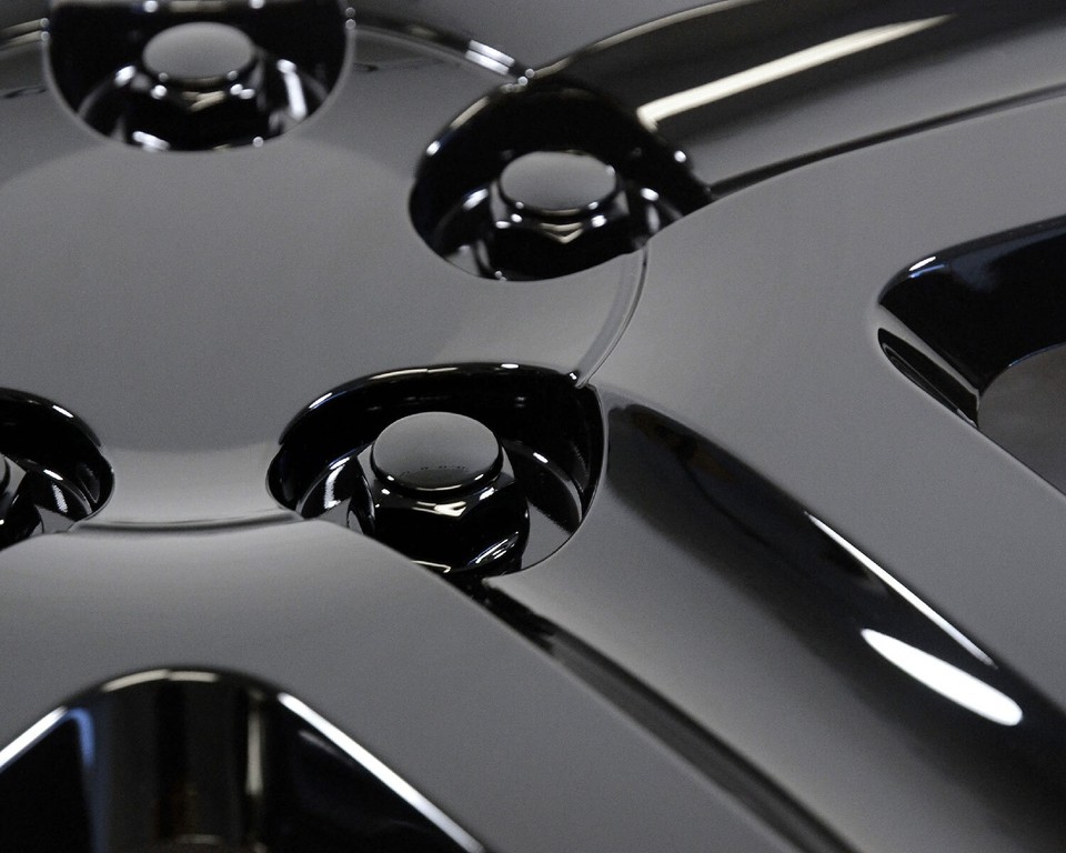 Set of 4 BLACK 17" Hub Caps Full Rim Wheel Covers 5 Spoke Star Hubs ...