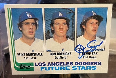 1982 Topps SIGNED Steve Sax RC #681 AUTO MINT Dodgers Future Stars ...