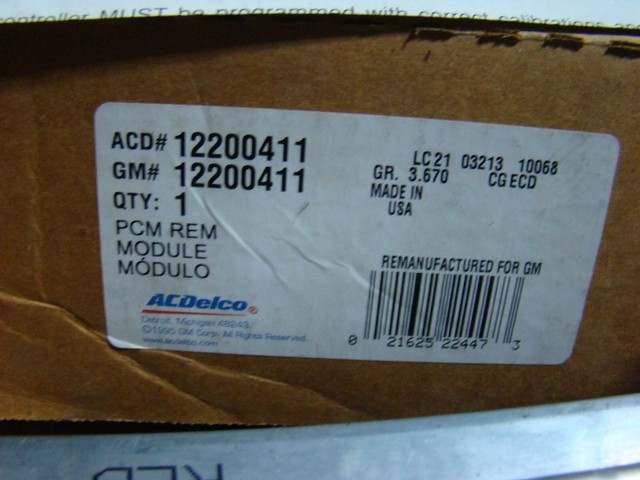 ACDelco 12200411 GM Original Equipment Powertrain Control Module ...