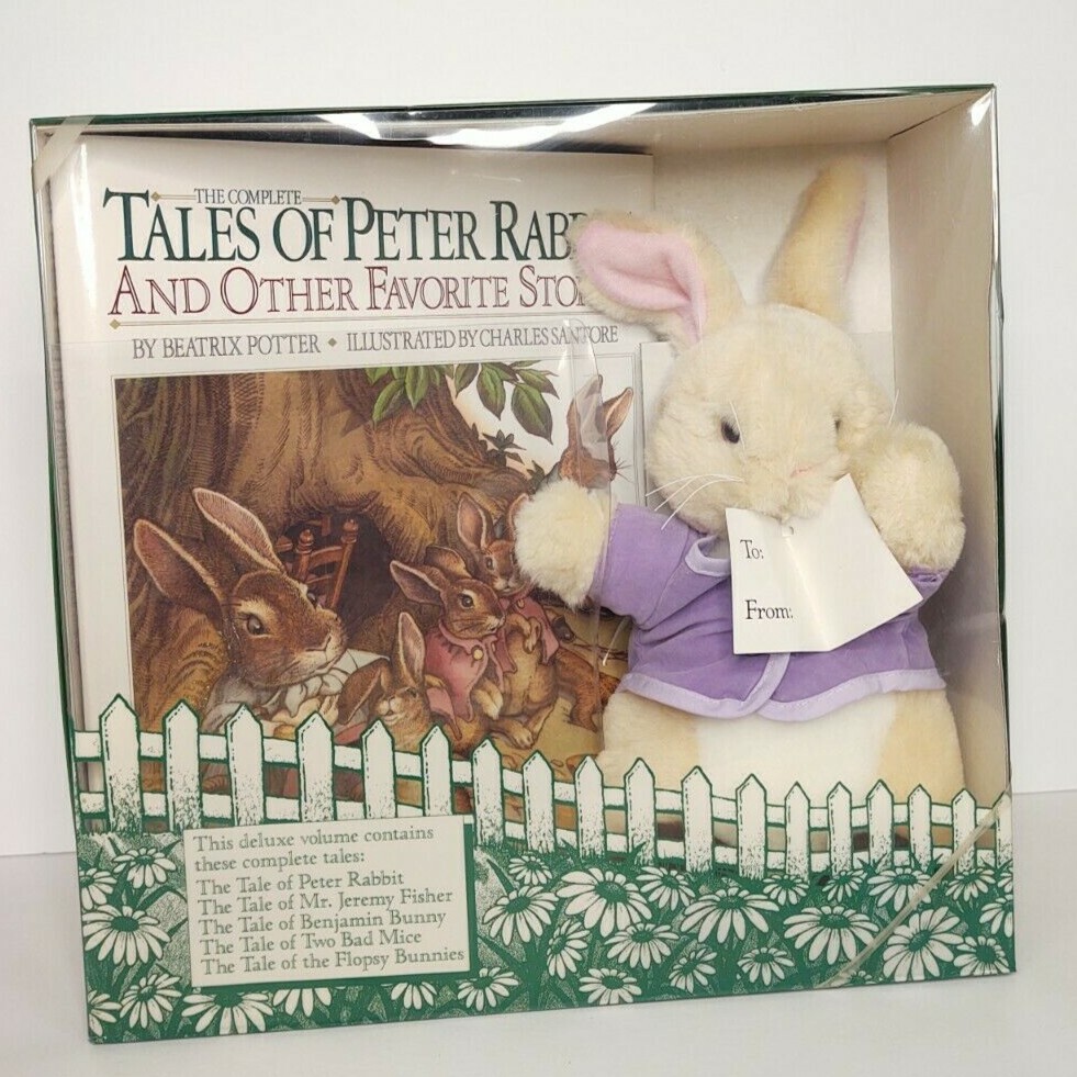 Peter Rabbit Gift Set Complete Tales Book and Plush Toy 1986 Vintage ...