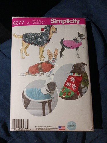 "Dog Coats & Hats in 3 Sizes" ©2016 Simplicity Sewing Craft Pattern # 8277 S-M-L 39363582779| eBay