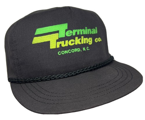 Vintage Terminal Trucking Hat Cap Snap Back Brown Large Rope Freight ...
