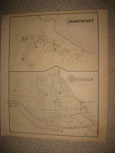 ANTIQUE 1876 BRANCHPORT DRESDEN RUSHVILLE MIDDLESEX YATES COUNTY NEW ...
