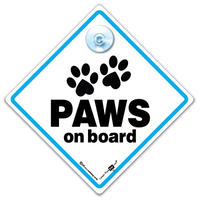Paws On Board Sign, Dog Car Sign, Dog in Car Sign, Dog in Transit Sign ...