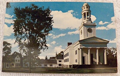 CHROME POSTCARD FIRST PARISH CHURCH CONCORD MASSACHUSETTS FAITH LOVE ...