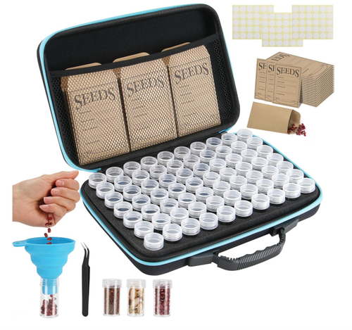 70 Slots Seed Storage Organizer Garden Seeds Saver kit with 20 ...