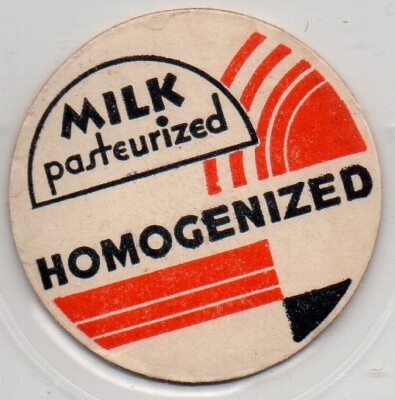 Milk Bottle Cap Insert - Homogenized Pasteurized Milk - generic cap | eBay