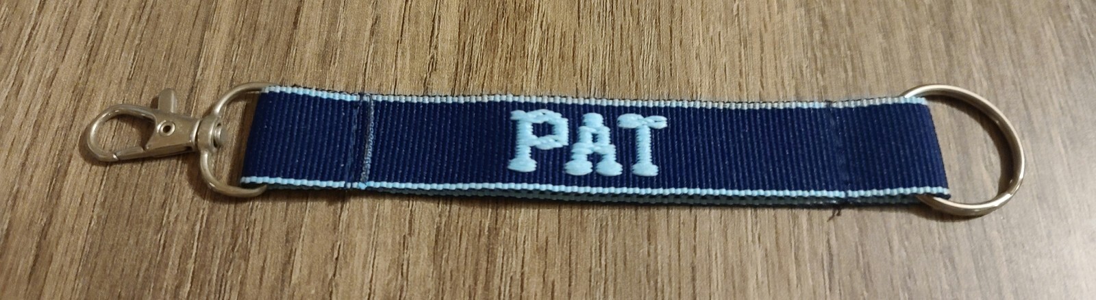 New Pat Personalized Keychain Dark Blue and Light Blue | eBay