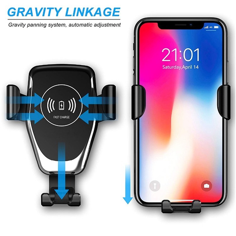 Automatic Clamping 10W Wireless Car Charger Mount Fast Charging Holder ...
