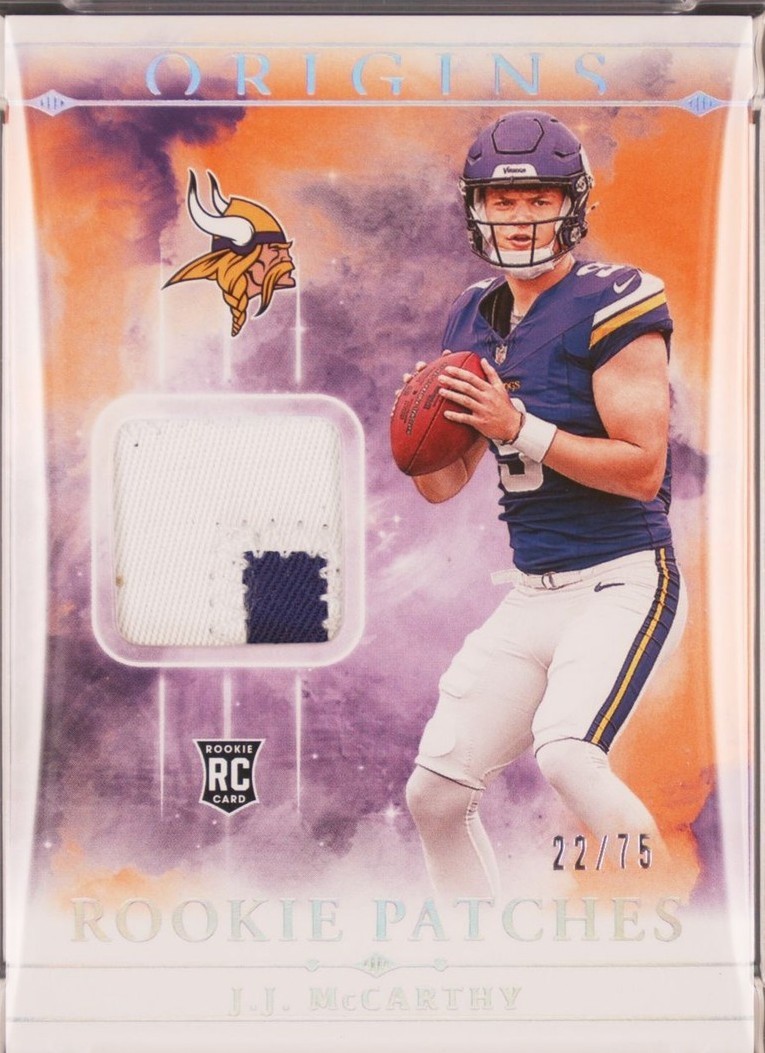 2024 Panini Origins - Rookie Patches J.J. McCarthy #RPT-JMC Orange /75 ...