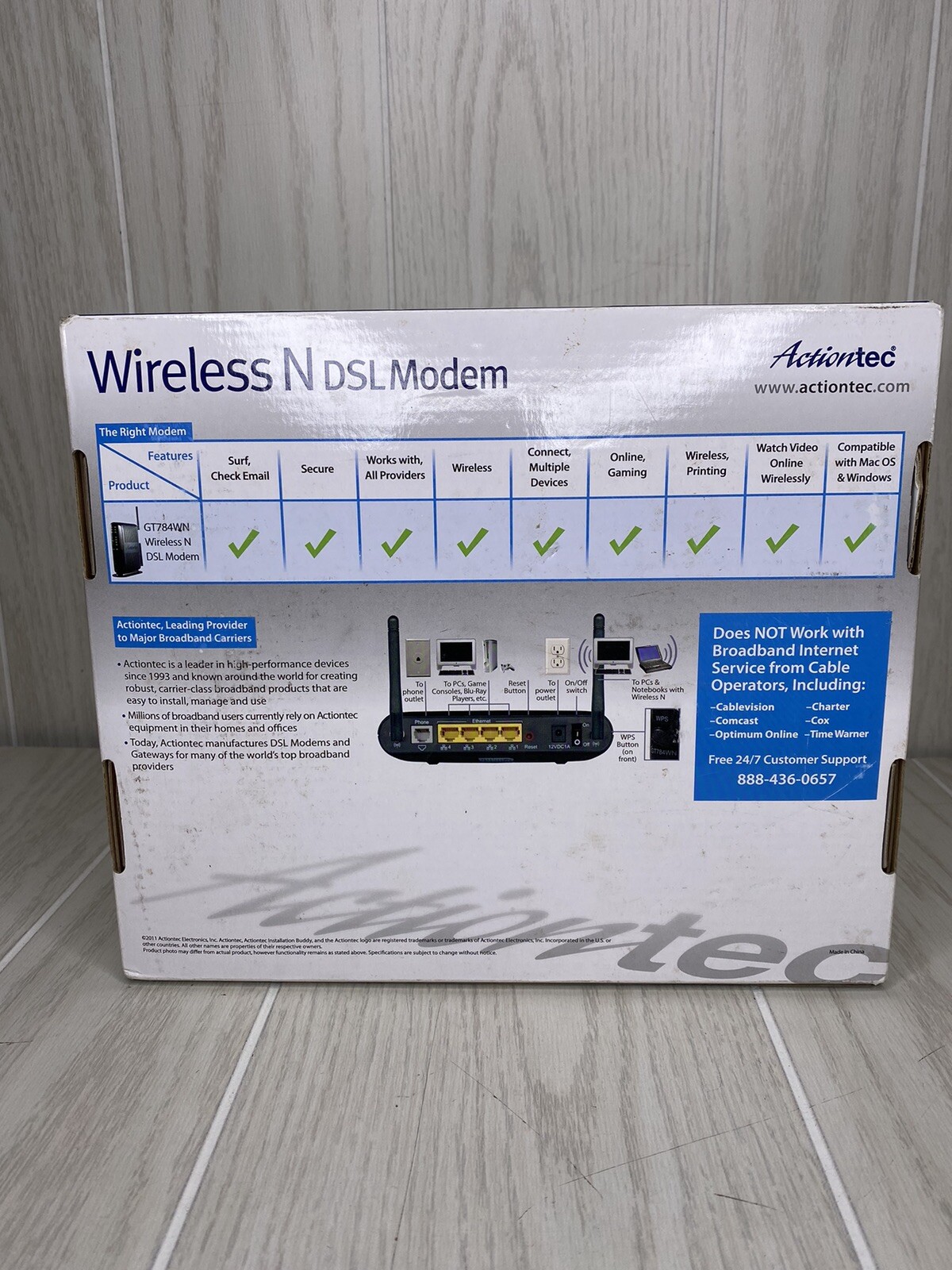 Actiontec GT784WN Wireless N DSL Modem Router 300 Mbps | eBay