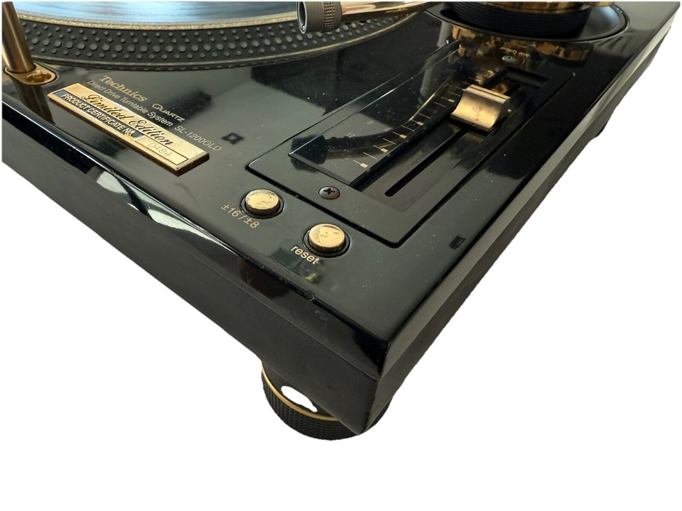 Technics SL 1200 GLD DJ Turntable 24K Gold Plated Limited Edition 484 ...