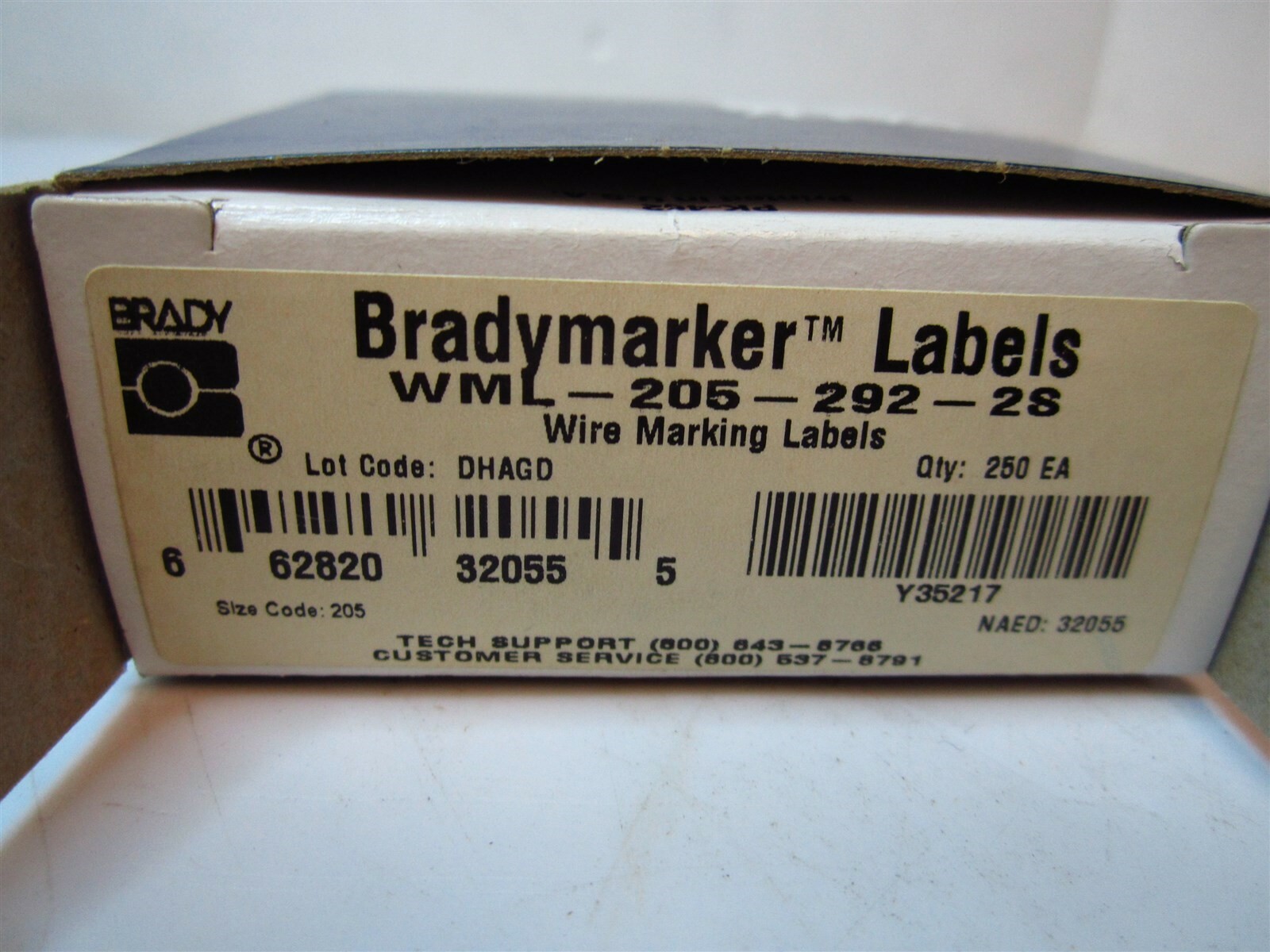 Brady WML-205-292-2S White/Translucent Blank 1/2" Vinyl Printer Labels ...