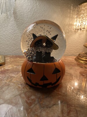 Tj Maxx Black Halloween Cat Snow Globe | eBay