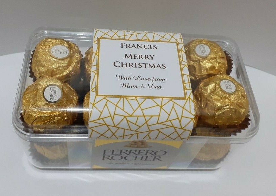 PERSONALISED Ferrero Rocher VALENTINE Christmas Mr&Mrs Favours Labels ...