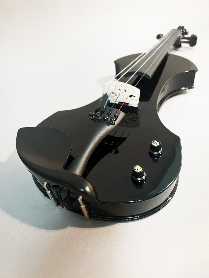 FinalSale New 4/4 Size Electric Violin Black w Case/Bow/Accessories(Lil ...