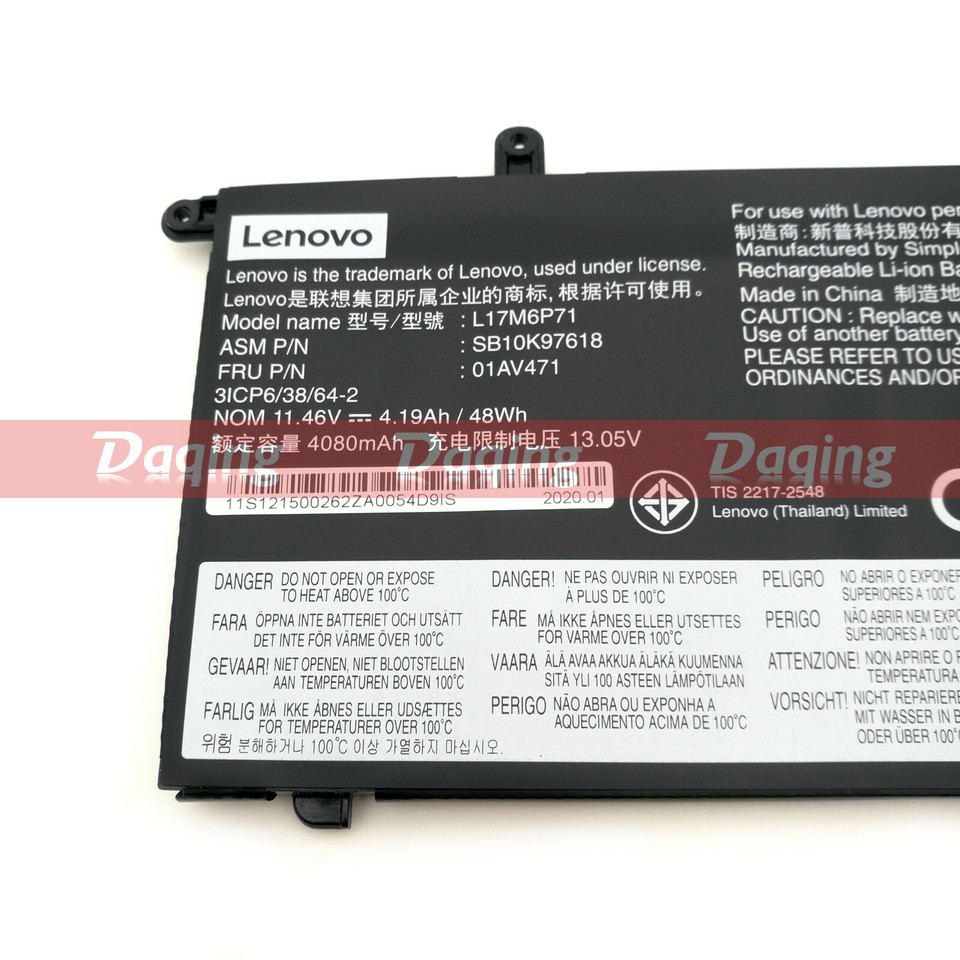 New Original 01AV471 01AV470 L17L6P71 L17M6P71 Battery for Lenovo ...
