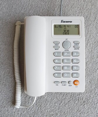 Telefono da ufficio PH-208 bianco con display, ideale per centralini ...