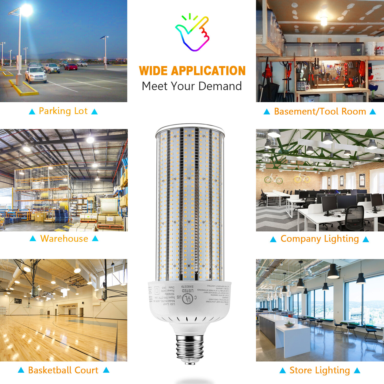 480Volt 160W LED Corn COB Light Bulb Replace 400W Metal Halide/HPS/HID ...