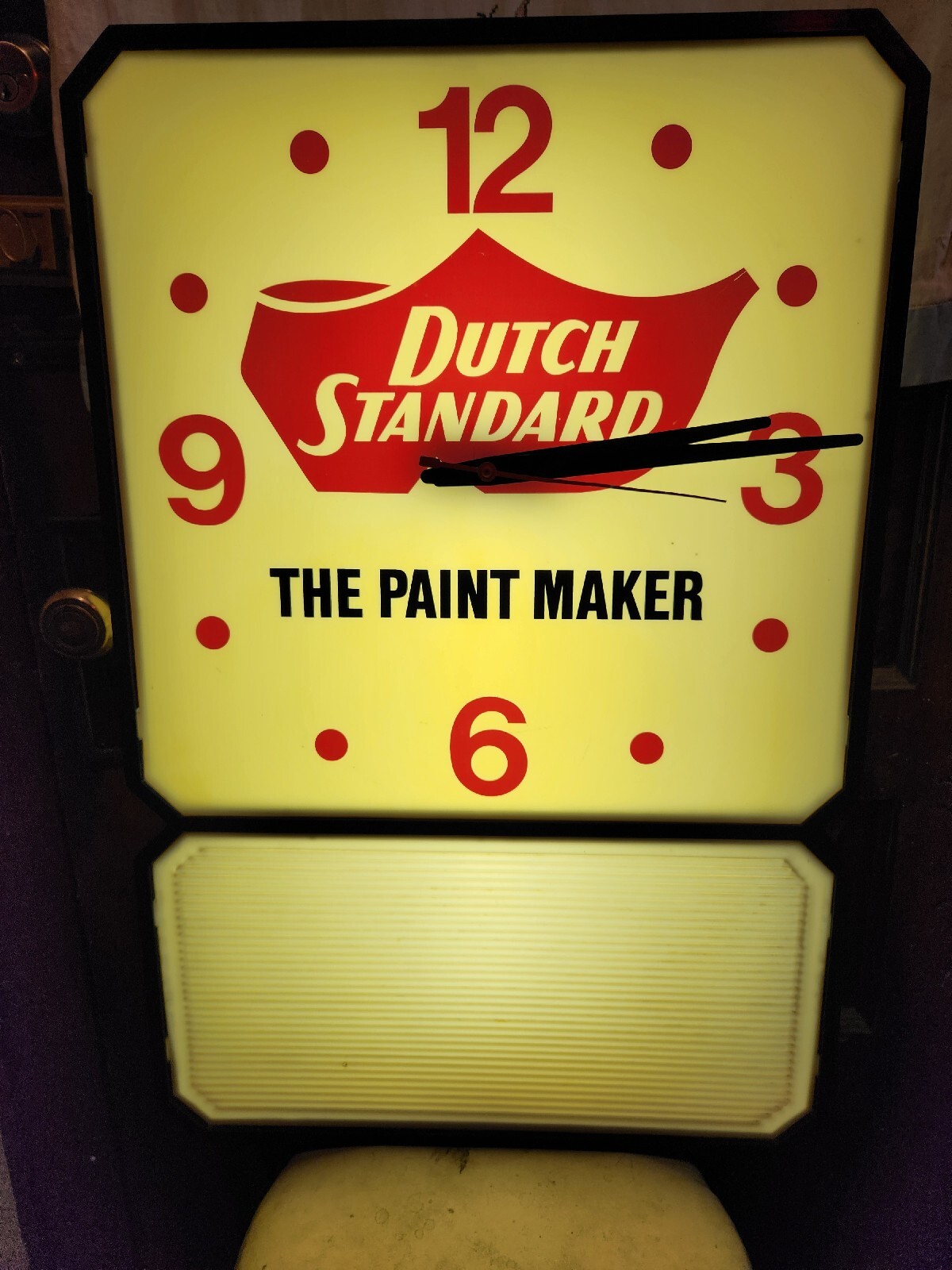 VINTAGE ORIGINAL SIGN LIGHTED CLOCK MESSAGE BOARD DUTCH STANDARD PAINT ...