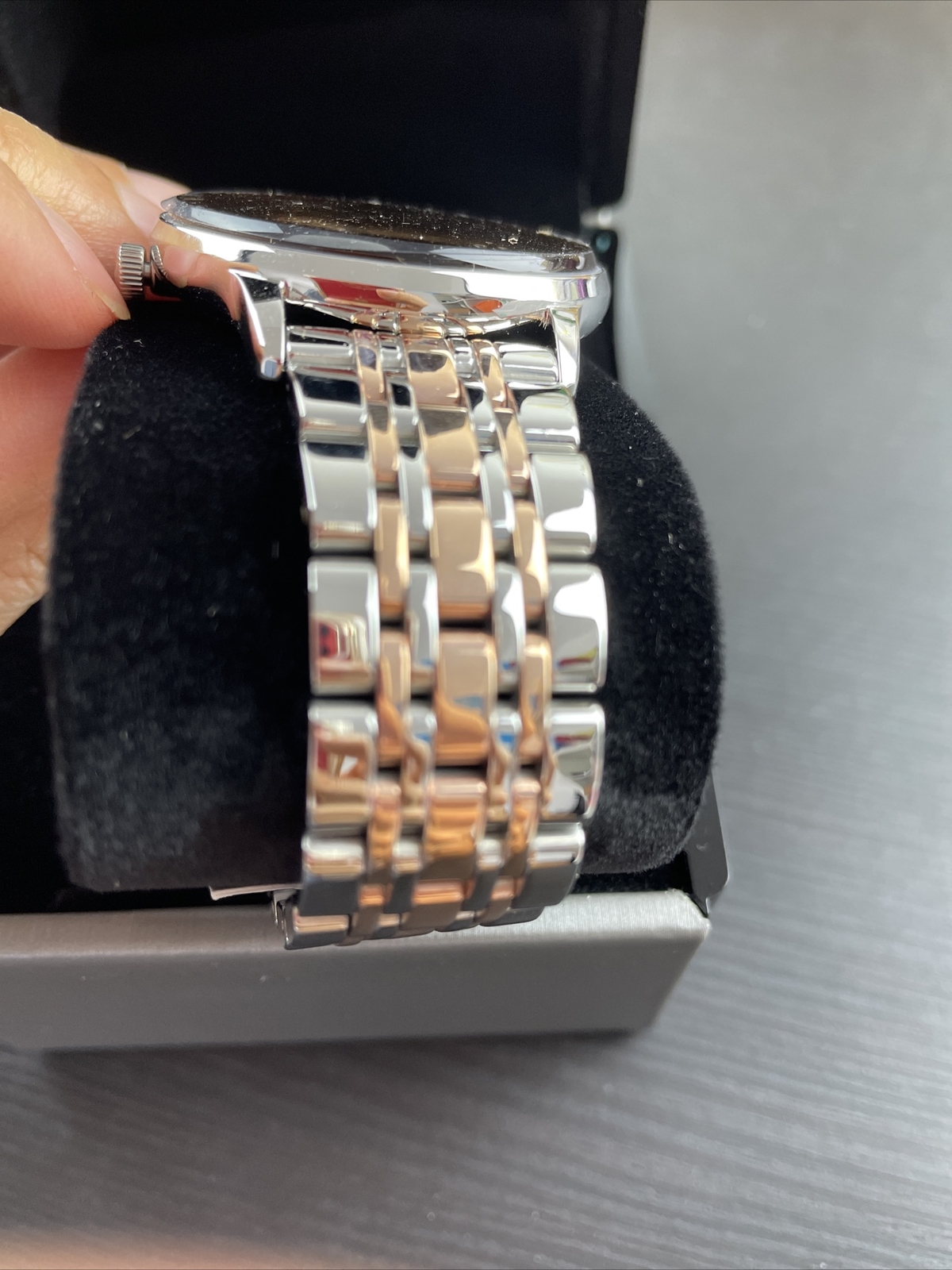 100 Emporio Armani AR2070 Beige Dial Two Tone Stainless Steel Men's ...