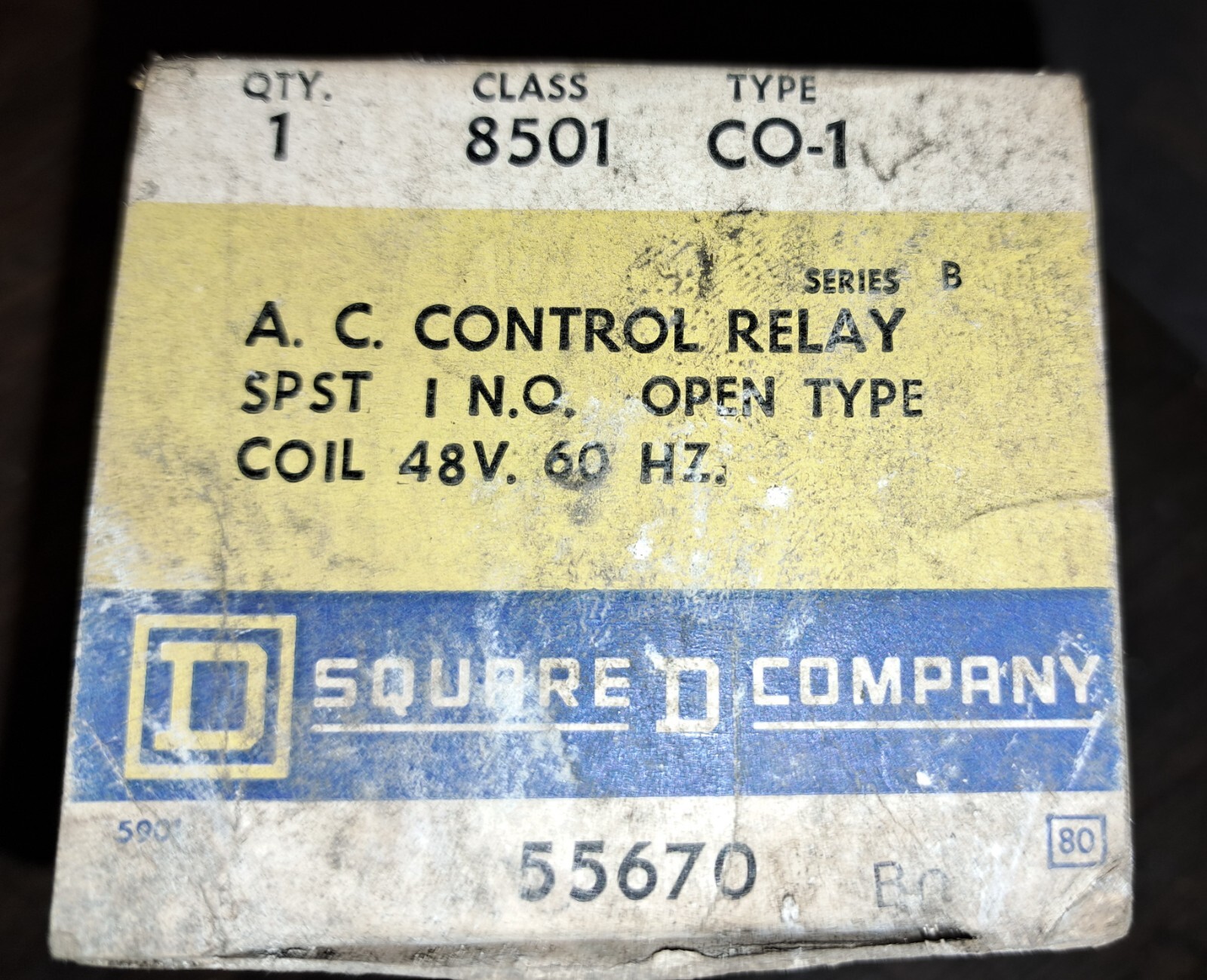 SQUARE D AC CONTROL RELAY MODEL 8501 CO-1 - 480volt coil - NIB | eBay
