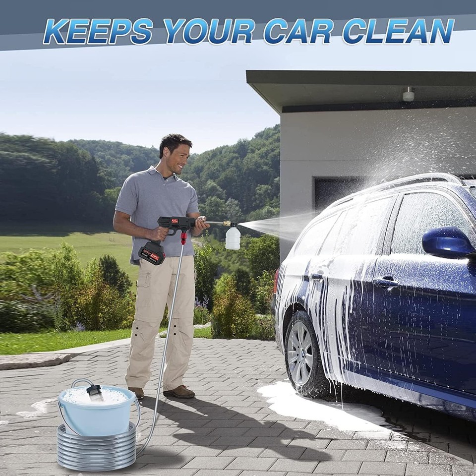 Cordless Electric High Pressure Washer Water Spray Gun Car Cleaner 2 ...