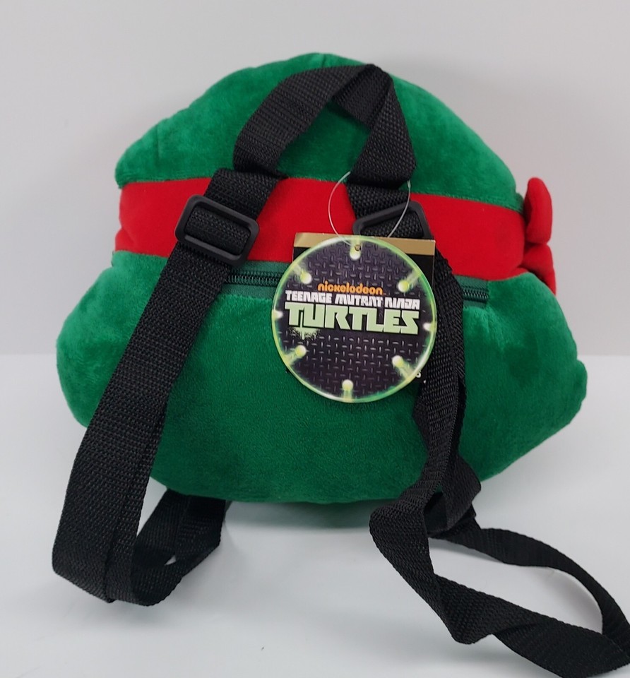 TEENAGE MUTANT NINJA TURTLES FACE PLUSH BACKPACK! RAPHAEL RED 10" NWT ...