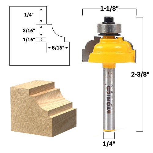 5/16" Classical Cove Edge Forming Router Bit - 1/4" Shank - Yonico ...