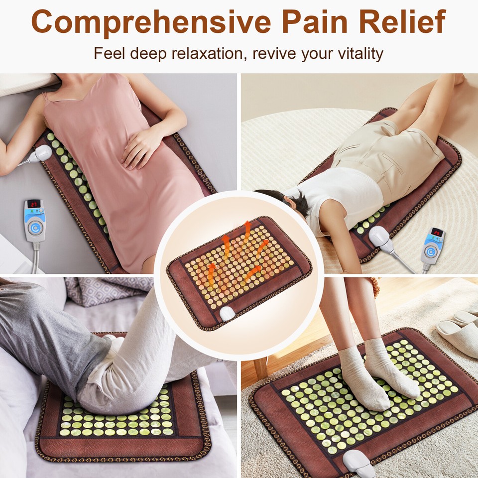 Natural Yellow Jade Stone Infrared Therapy Mat Heating Pad Mattress ...