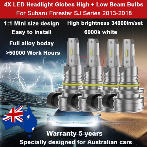 4X 34000LM Headlight Globe For Subaru Forester SJ Series 2014 2015 High ...