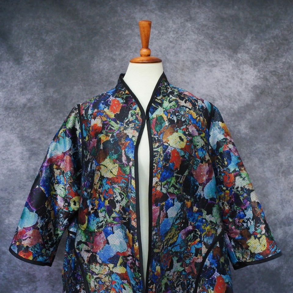 Caroline Rose Colorful Rainbow Abstract Print Jacket Size XL | eBay