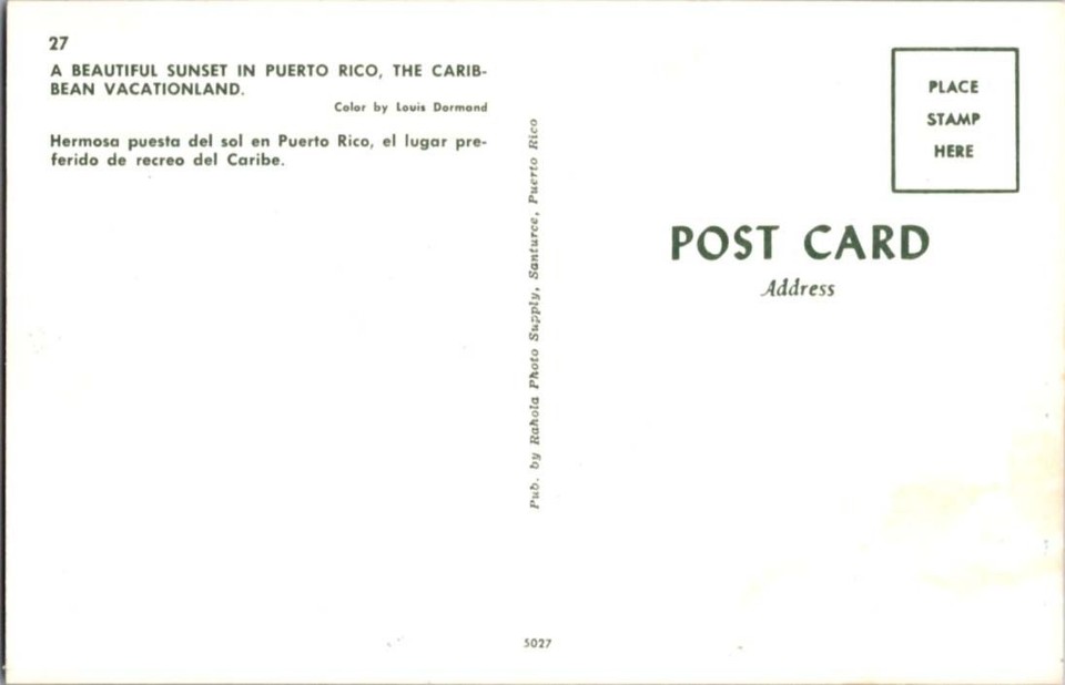 State Of Puerto Rico PR : WATER SCENE j/24 BE5168 | eBay