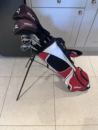 Wilson Deep Red Junior Golf Clubs Set + Golf Stand Bag - Ages 11-14 ...