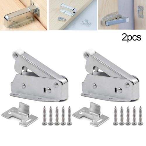 2 X Loft Touch Catch Latch Cupboard Door Hatch Attic Push To Open Auto ...