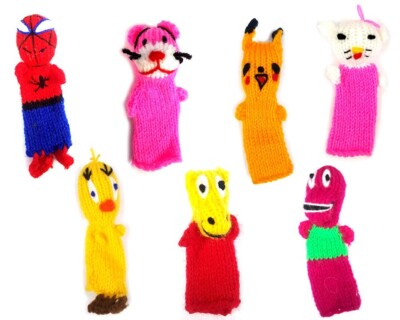 Character Finger Puppets Wool Knit Assorted Cartoon Cute Themed Art 12 ...