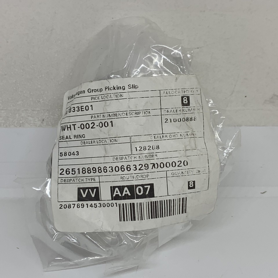 Genuine Volkswagen Vw Tiguan 2.0L-L4 Water Pump-Joint Seal Seal Ring ...