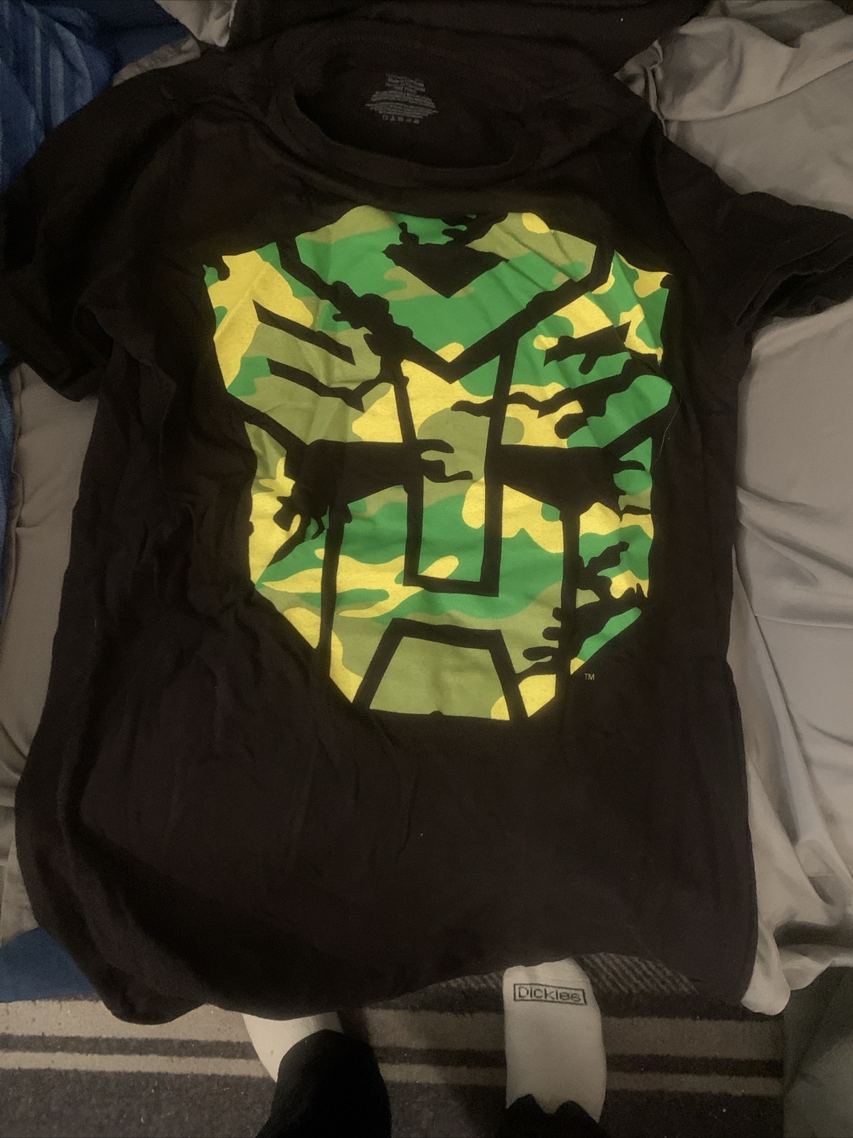 Transformers Camouflage Autobot Logo Small Black Shirt - Gem