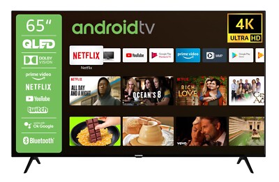 Telefunken D65Q660M2CW 65 Zoll Fernseher/Smart TV QLED Fernseher ...