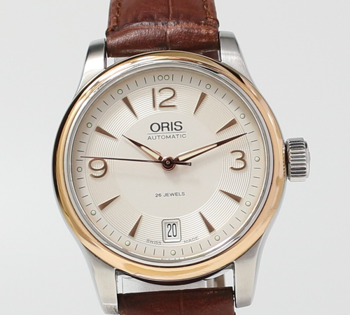 [Near MINT] ORIS 7578 Classic Gold Dial Date 26J Automatic Men's Watch ...