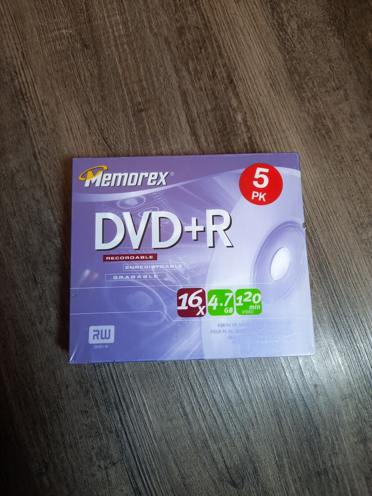 New! Memorex DVD+R 5 Pack 16x 4.7GB 120 Min Recordable Blank DVDs Blank ...
