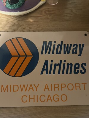 Midway Airlines Chicago Airport MDW PORCELAIN SIGN | eBay