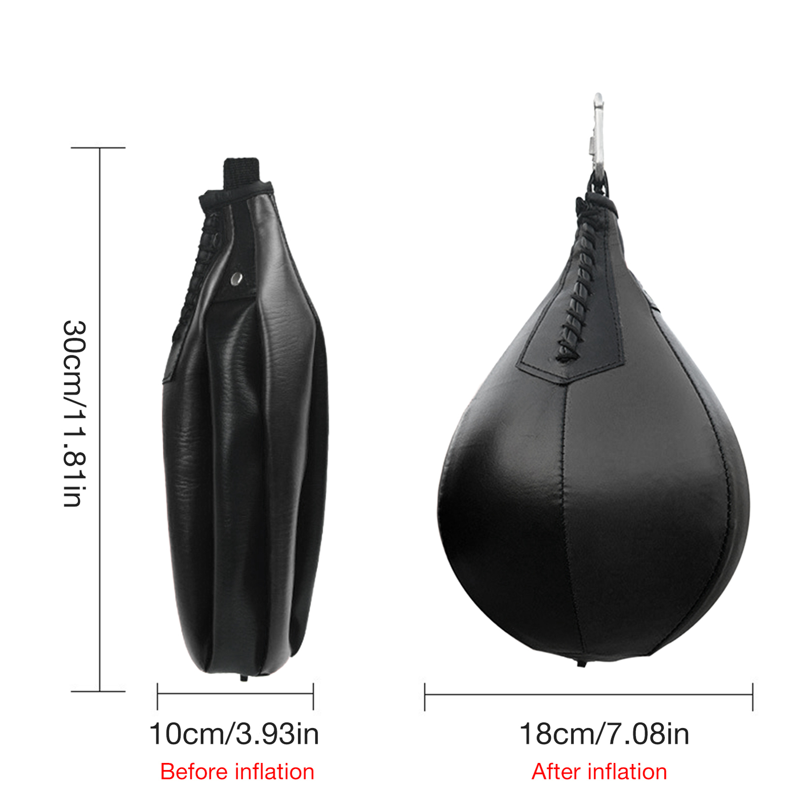 Boxing Speed Bag PU Leather Hanging Punching Ball-Pear-Boxing Punching ...