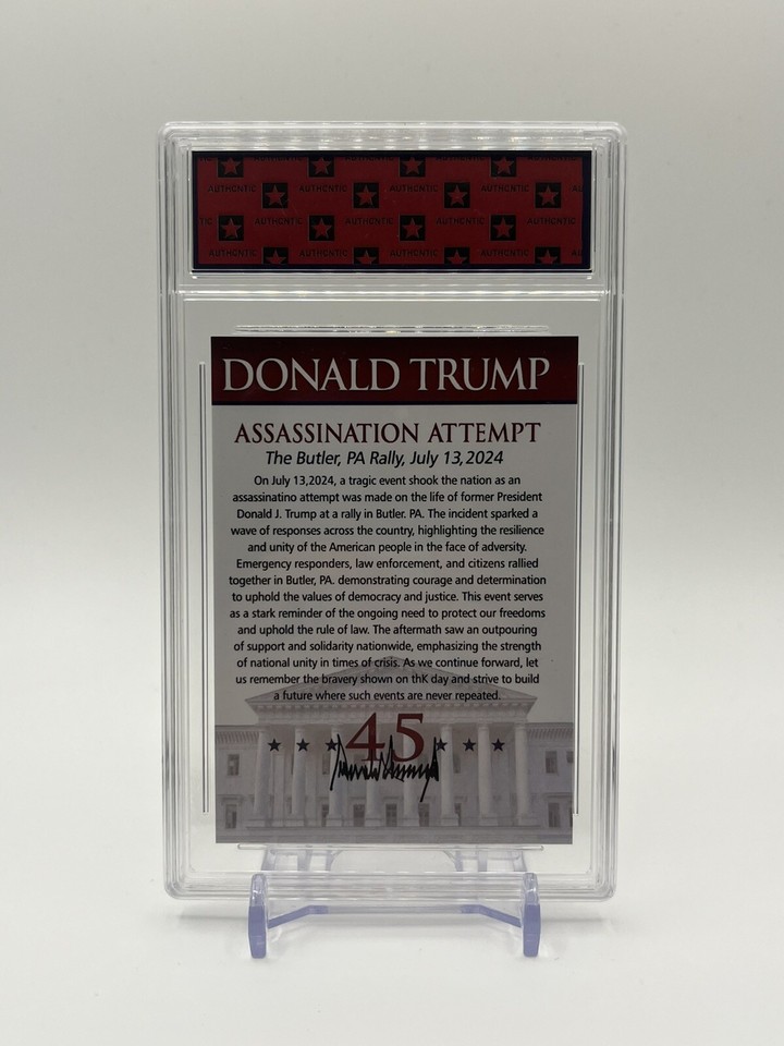2024 Donald Trump Assassination Attempt Card Collectible Custom Graded ...